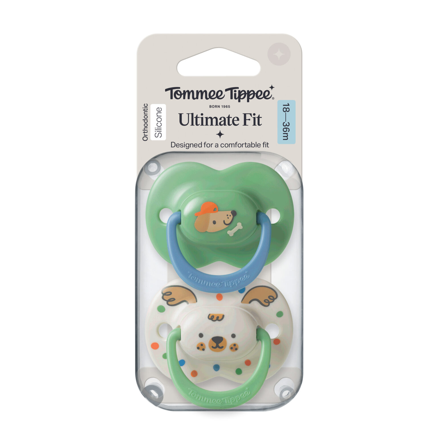 Tommee Tippee Ultra Fit Decorated Soother 18-36m - Boy - Green - Tommee ...
